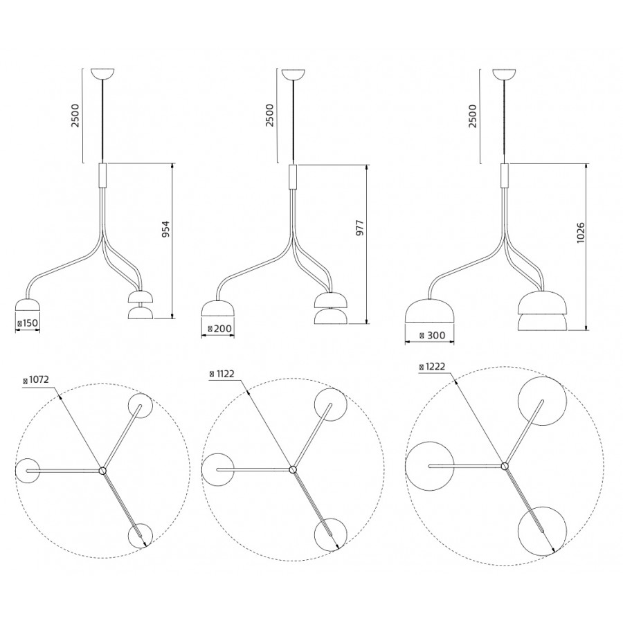 Zero Curve Cluster Metal Single Pendant Lamp