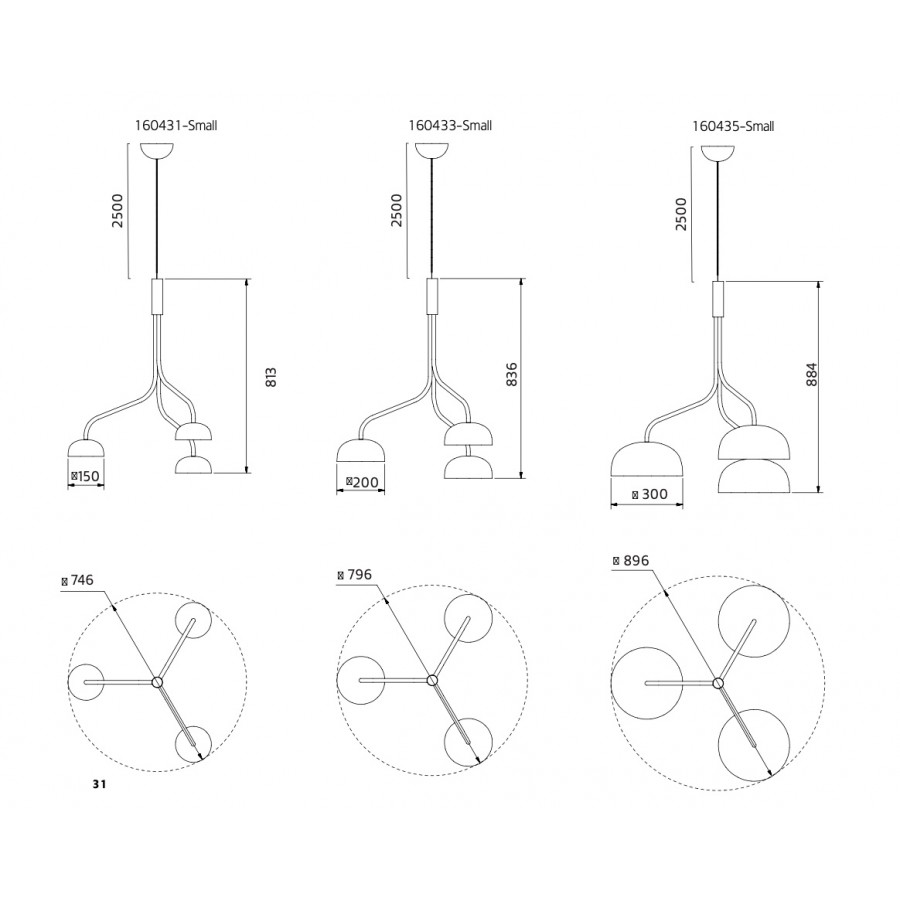 Zero Curve Cluster Metal Single Pendant Lamp