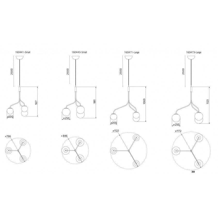 Zero Curve Cluster Glass Single Pendant Lamp